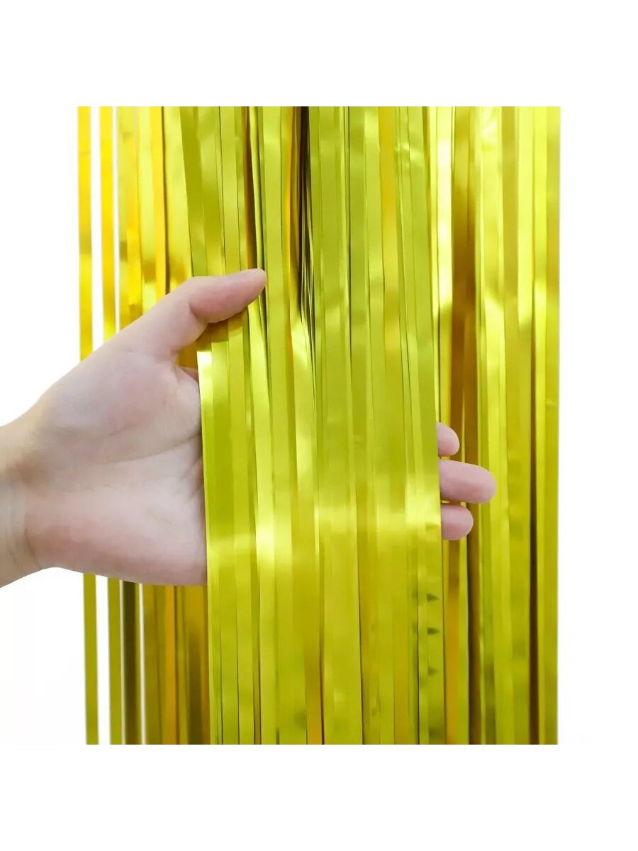 Занавес Дождик Золото, Матовый металл, 100*200 см, 1 шт.