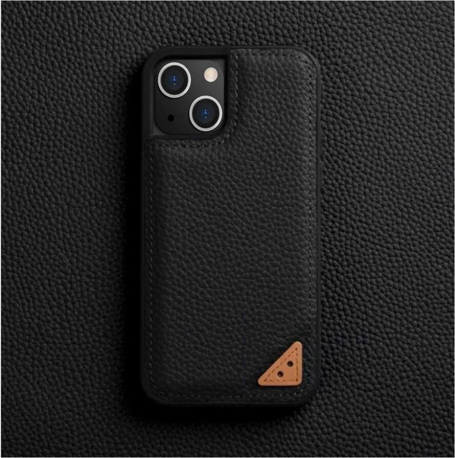 Кожаный чехол накладка Melkco Origin Series Snap Ring Case для Apple iPhone 13, черный