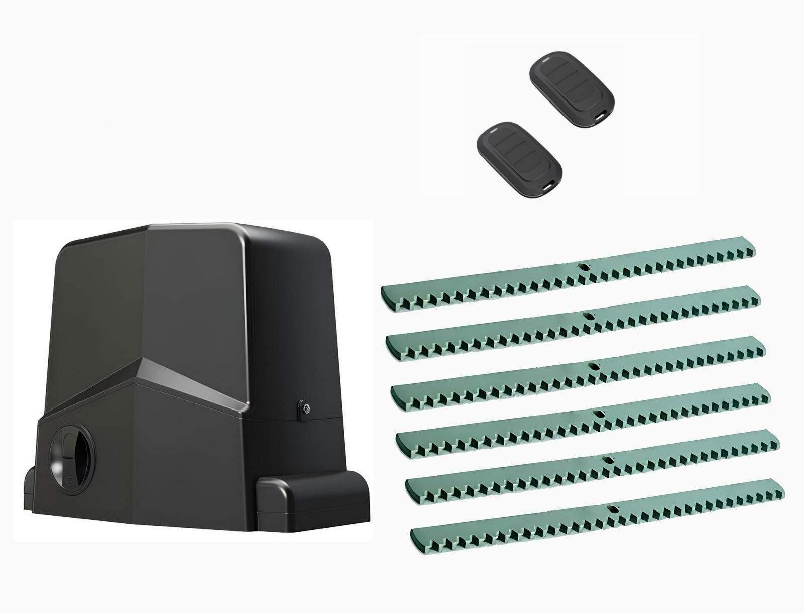 Автоматика для откатных ворот ARW-1000MKIT KR6, комплект: привод, 2 пульта, 6 реек