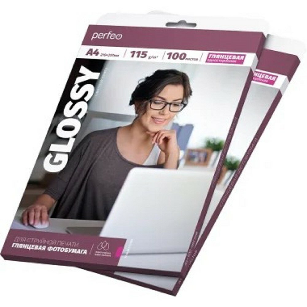 Perfeo фотобумага PF-GLA4-115 100 Бумага глянцевая 100л, A4 115 г м2 G12