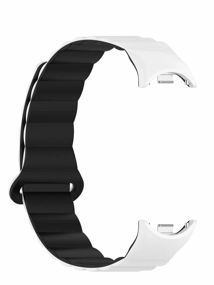 Ремешок для Xiaomi Mi Band 8, Mi band 9, Mi Band 10 , магнитный (белый/черный)