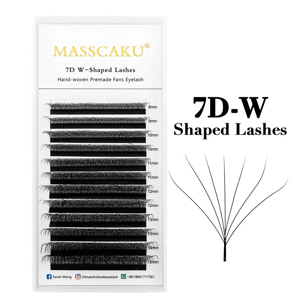 MASSCAKU 7D W-образные ресницы, смесь, D-изгиб