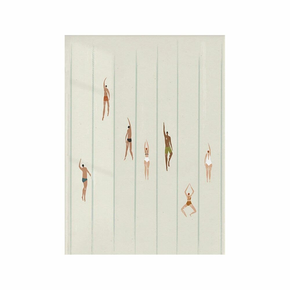 Картина "Скандинавские пловцы", печать на холсте Бежевый, белый, 30x40cm no frame