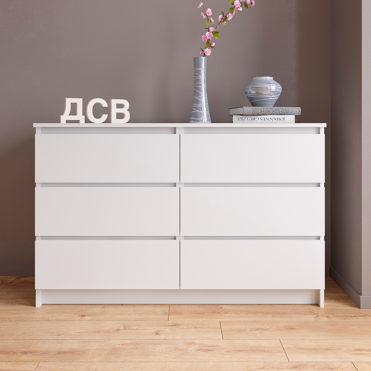 Комод для одежды 138x39x78 белый