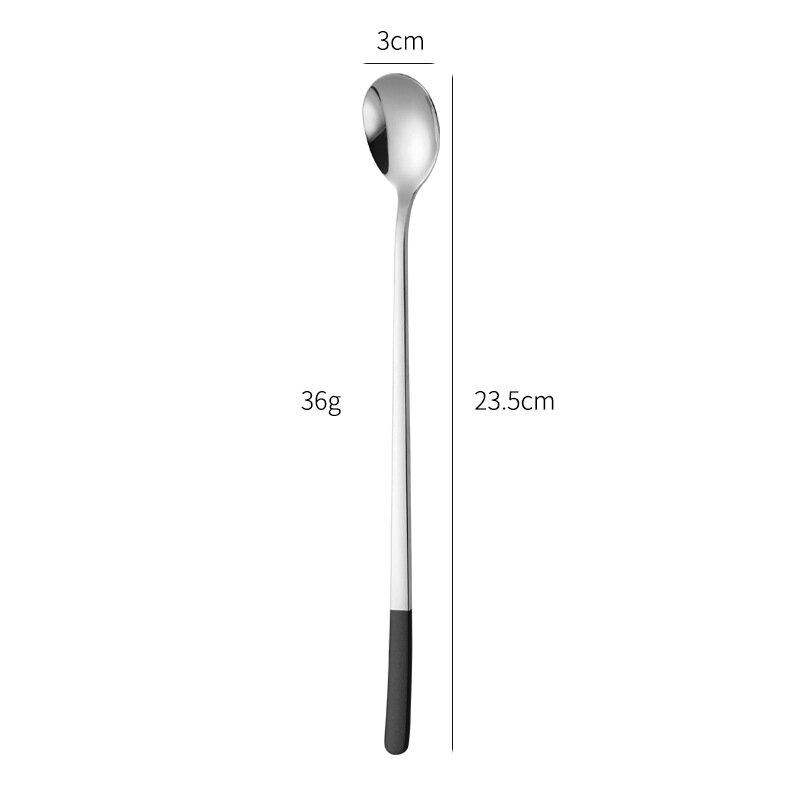 Длинная ручка 304 ложка из нержавеющей стали Корейский стиль Ложка для льда барная ложка высокая стоимость цвета чай с