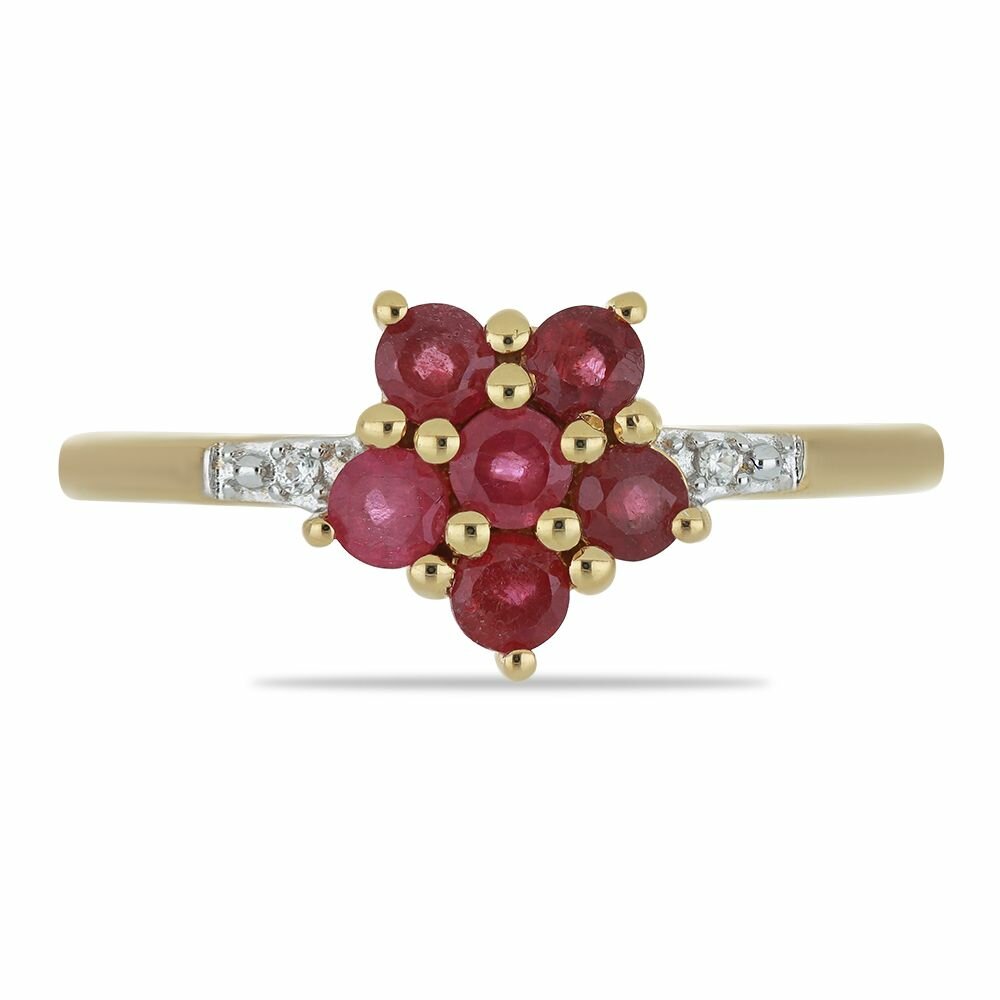 Кольцо, серебро, 925 проба, рубин, циркон