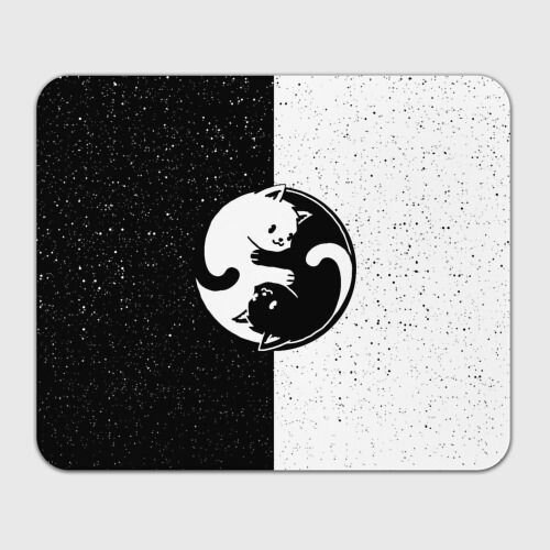Yin yang cats Инь Янь котики в звёздном небе Коврик для мыши