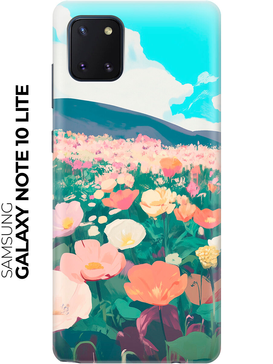 Силиконовый чехол на Samsung Galaxy Note 10 Lite с принтом "Поле цветов"