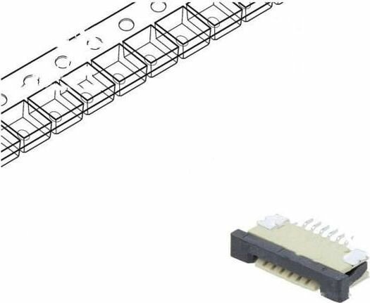 Разъем CONNFLY DS1020-07-6VBT1B-R Разъем: FFC (FPC) горизонтальный PIN: 6 ZIF SMT луженые 30мОм 1шт