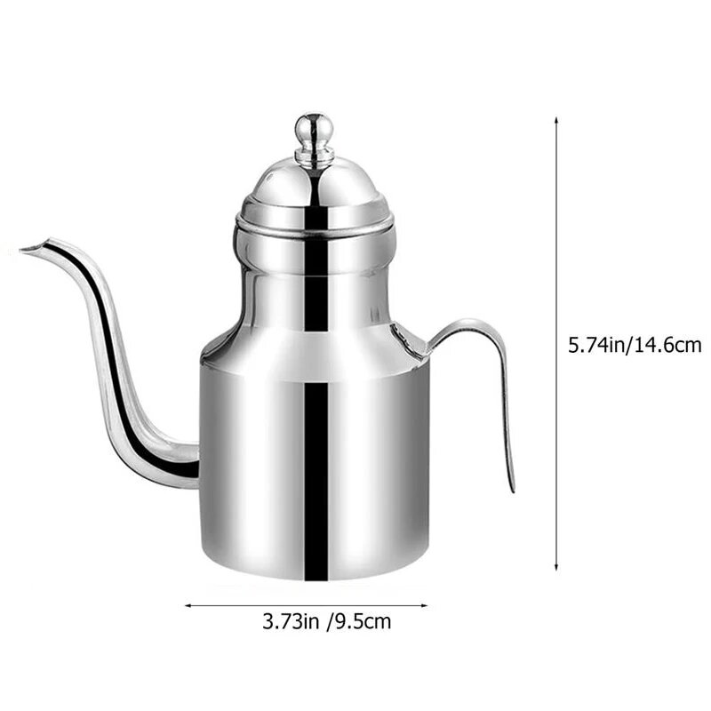 Бутылка-дозатор для оливкового масла из нержавеющей стали, 310 мл/500 мл, без капель, Silver-500ml
