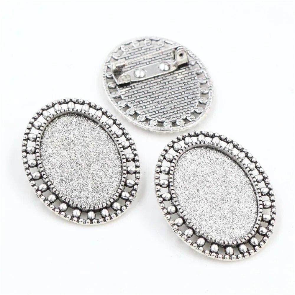 Базы для брошей Wadsfred, набор из 5 штук Серебряный, Antique Silver