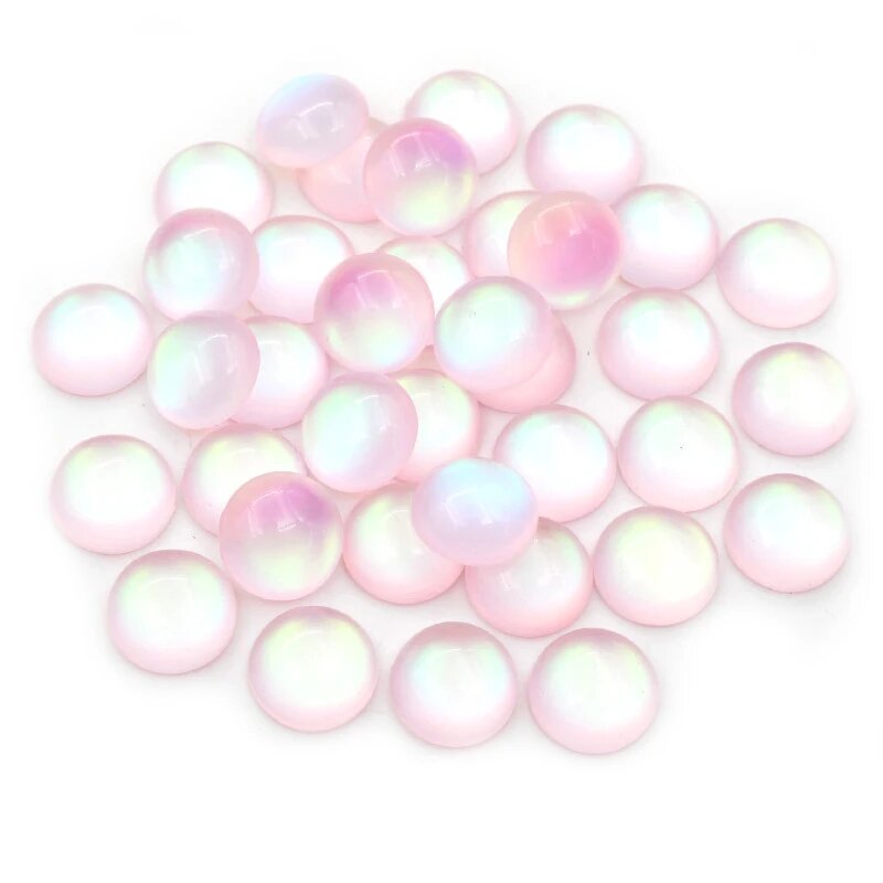 Кабошоны янтарного опала из смолы 8 мм 10 мм 12 мм Cqhcyb 40 шт. Белый, 12 мм, 15