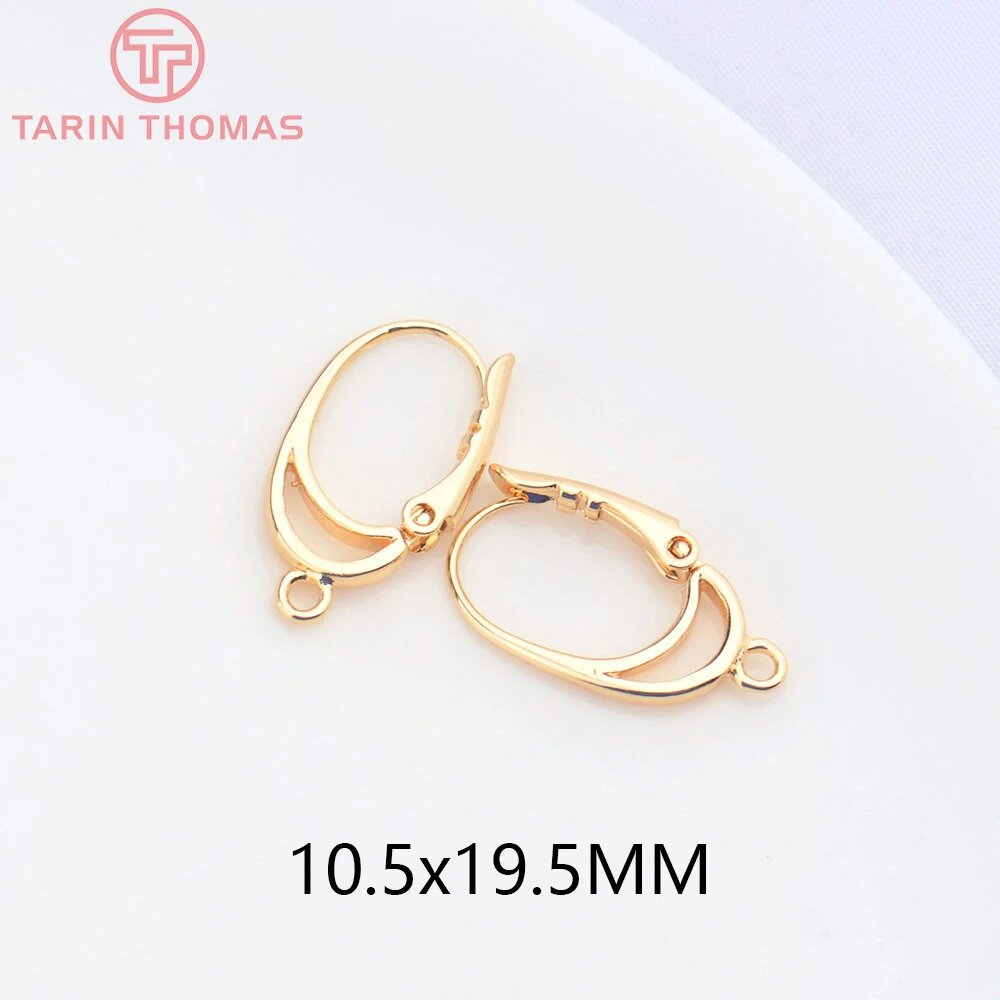 Латунные овальные серьги-клипсы TARIN THOMAS, золотистого цвета, 12х20 мм 4770-24K Gold Color