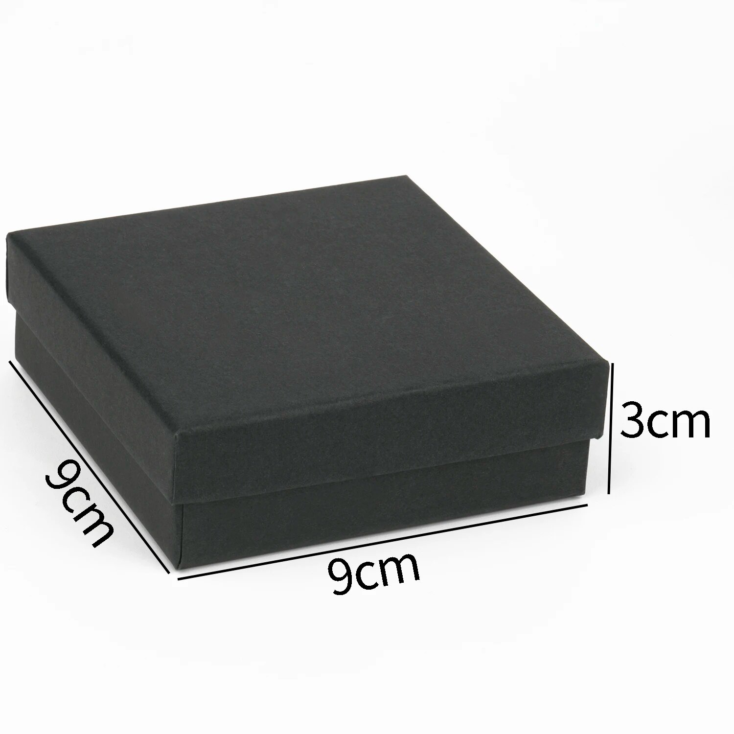 Черная шкатулка для украшений 9x9x3 см GMB724