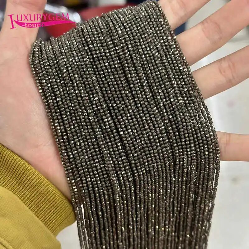 Пирит бусины 2мм 3мм IUXURYGEM-TOUCH 2mm Approx 180Pcs