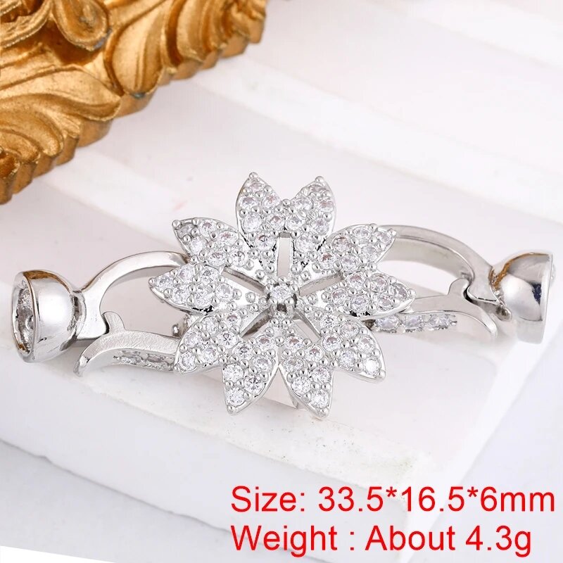 Серебряная застежка Juya, 33.5*16.5*6mm, 4.3g