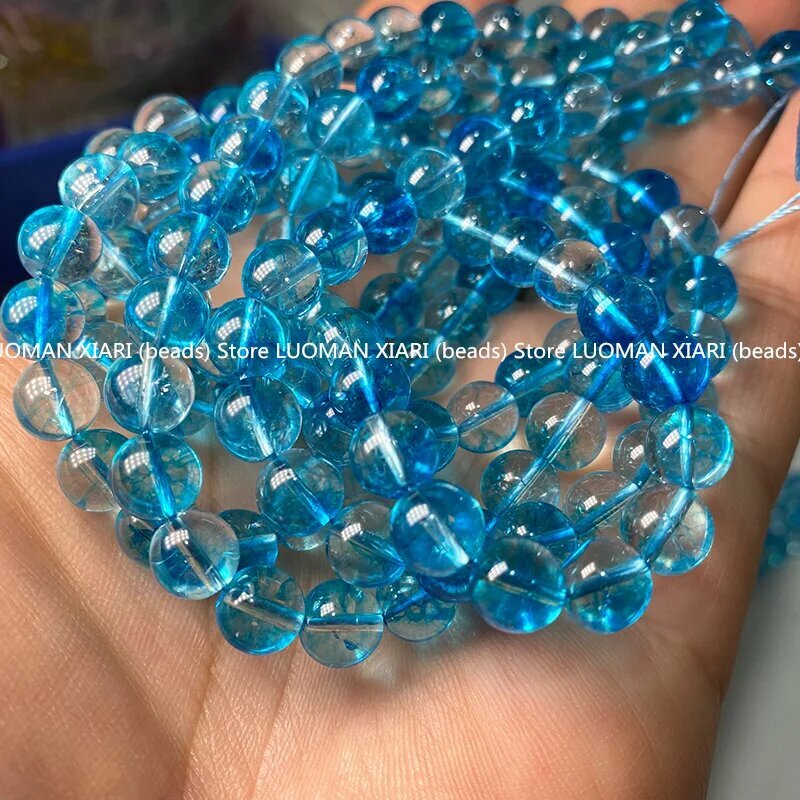 Бусины из голубого топаза LUOMAN XIARI 6-10 мм 6mm about 63pcs