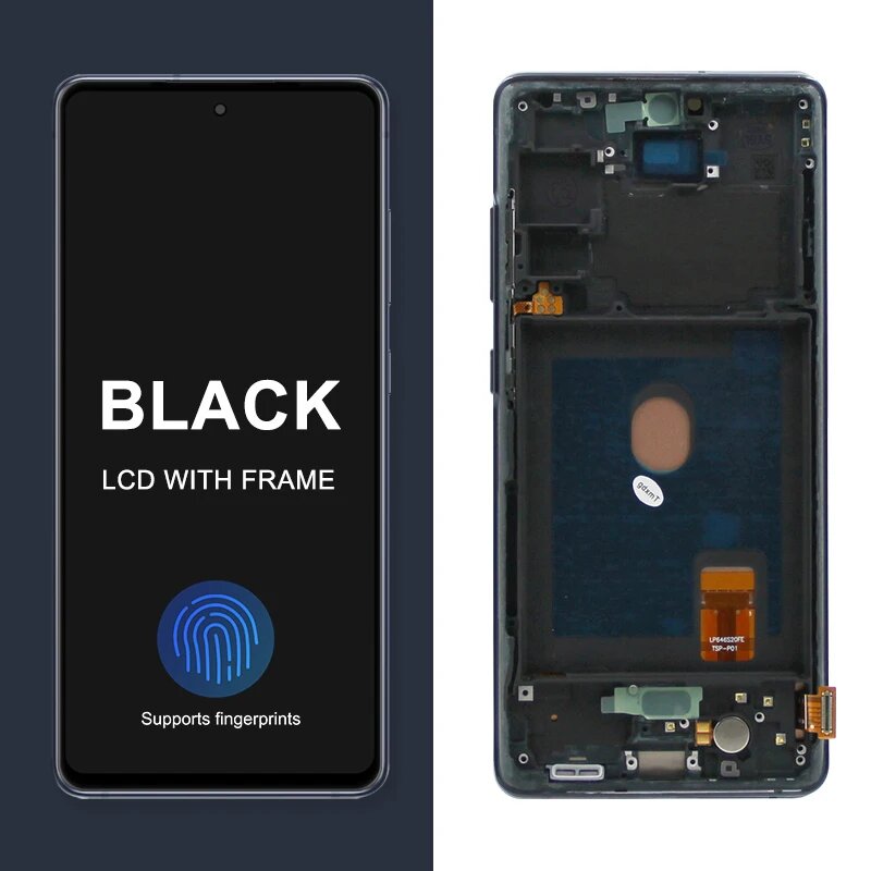 Замена дисплея AMOLED S20FE для Samsung S20 FE ЖК-дисплей SM-G781 G7810 G781U с рамкой, сенсорный экран, дигитайзер в сборе Black With Frame