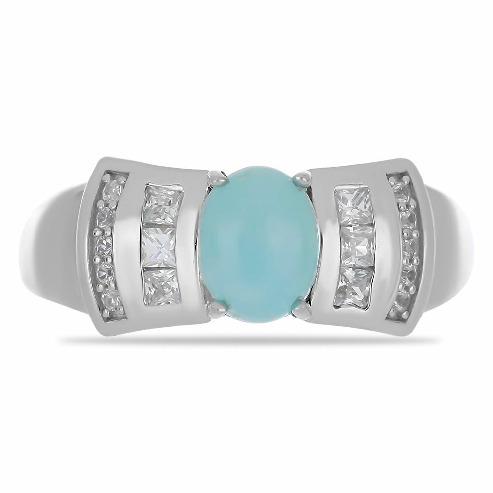 Кольцо, серебро, 925 проба, родирование, фианит, циркон