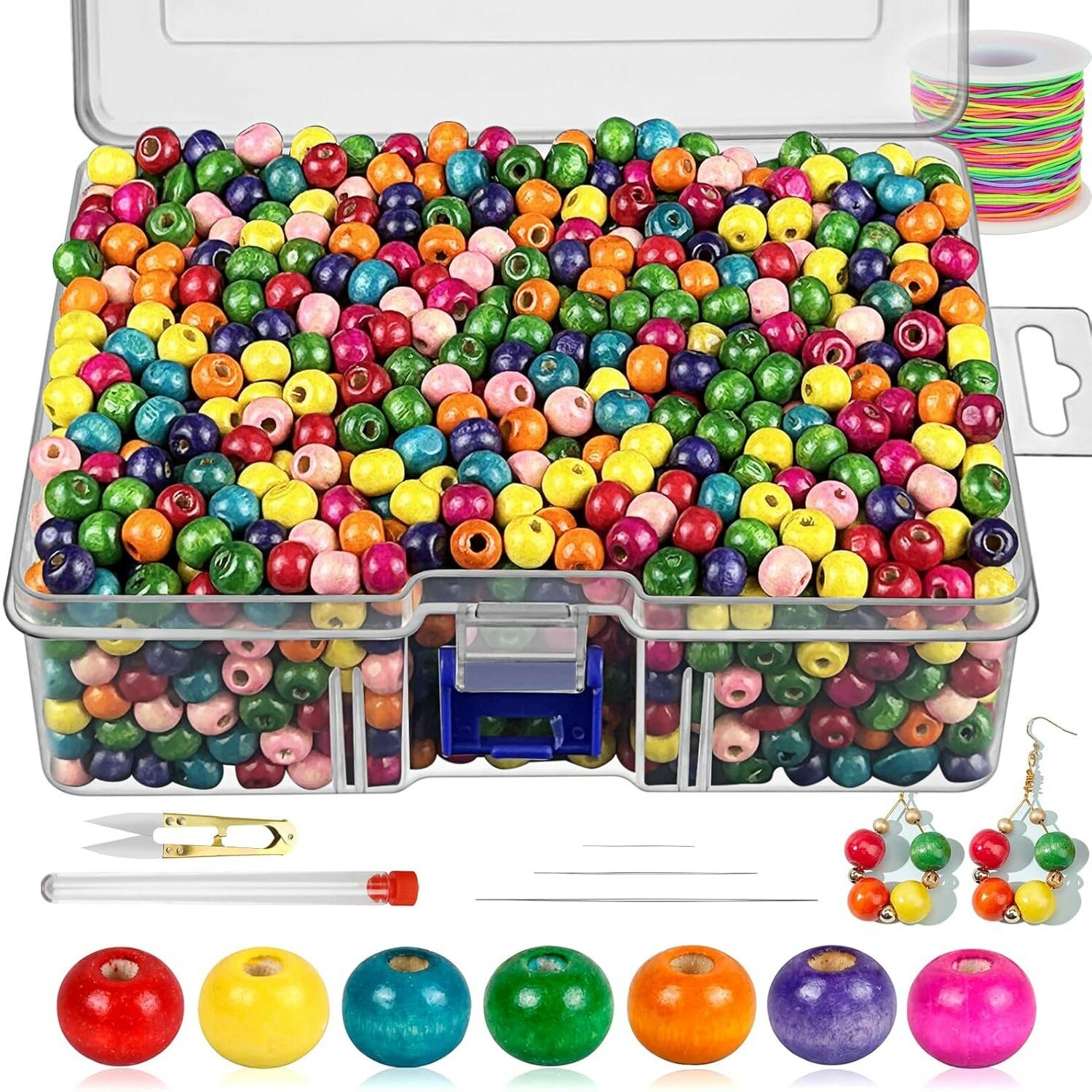 Разноцветных деревянных бусин разноцветные, 8*7 мм, 1900 шт, ВсемБусики