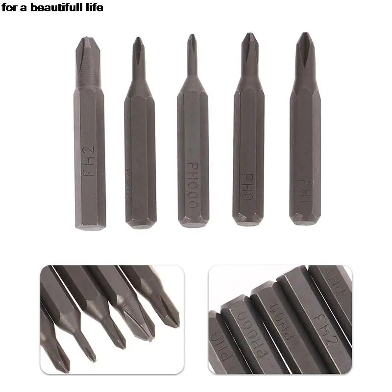 Новинка 5 шт. Биты для отвертки H4 × 28 мм крестовые магнитные биты PH0000 PH000 PH00 PH0 PH1 PH2 4 мм шестигранный гайковерт