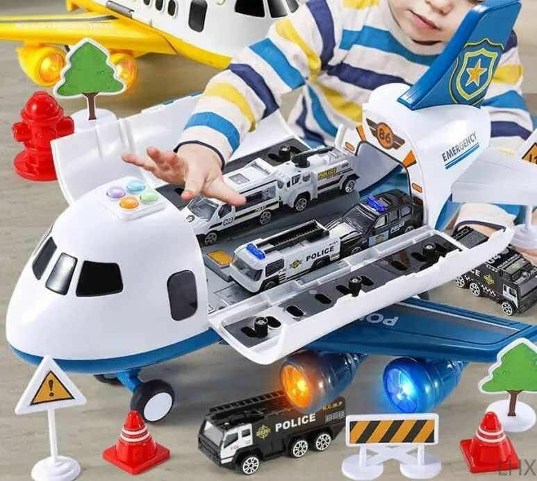 Игрушка самолет с техникой внутри / разборный /STORAGE AIRCRAFT