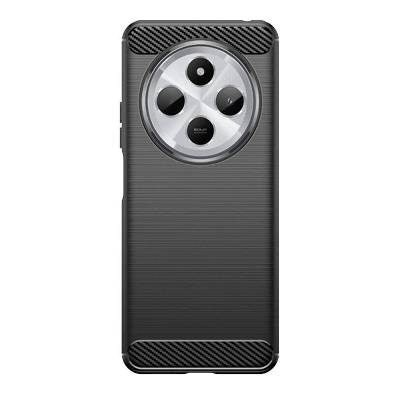 Чехол панель-бампер MyPads «Carbon» из тончайшего и прочного силикона для Xiaomi Redmi 14C с матовой отделкой «под карбон», черный MyPads