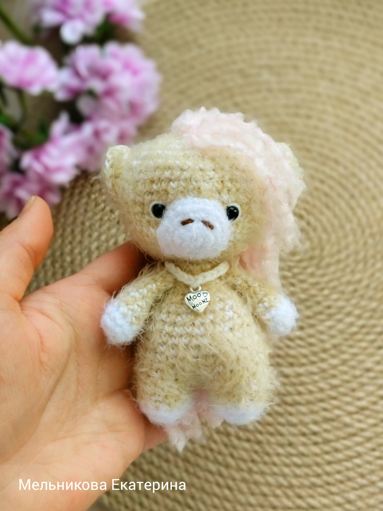 Вязаная лошадка "пони" размер игрушки 10см ручная работа от бренда крошка с ладошку