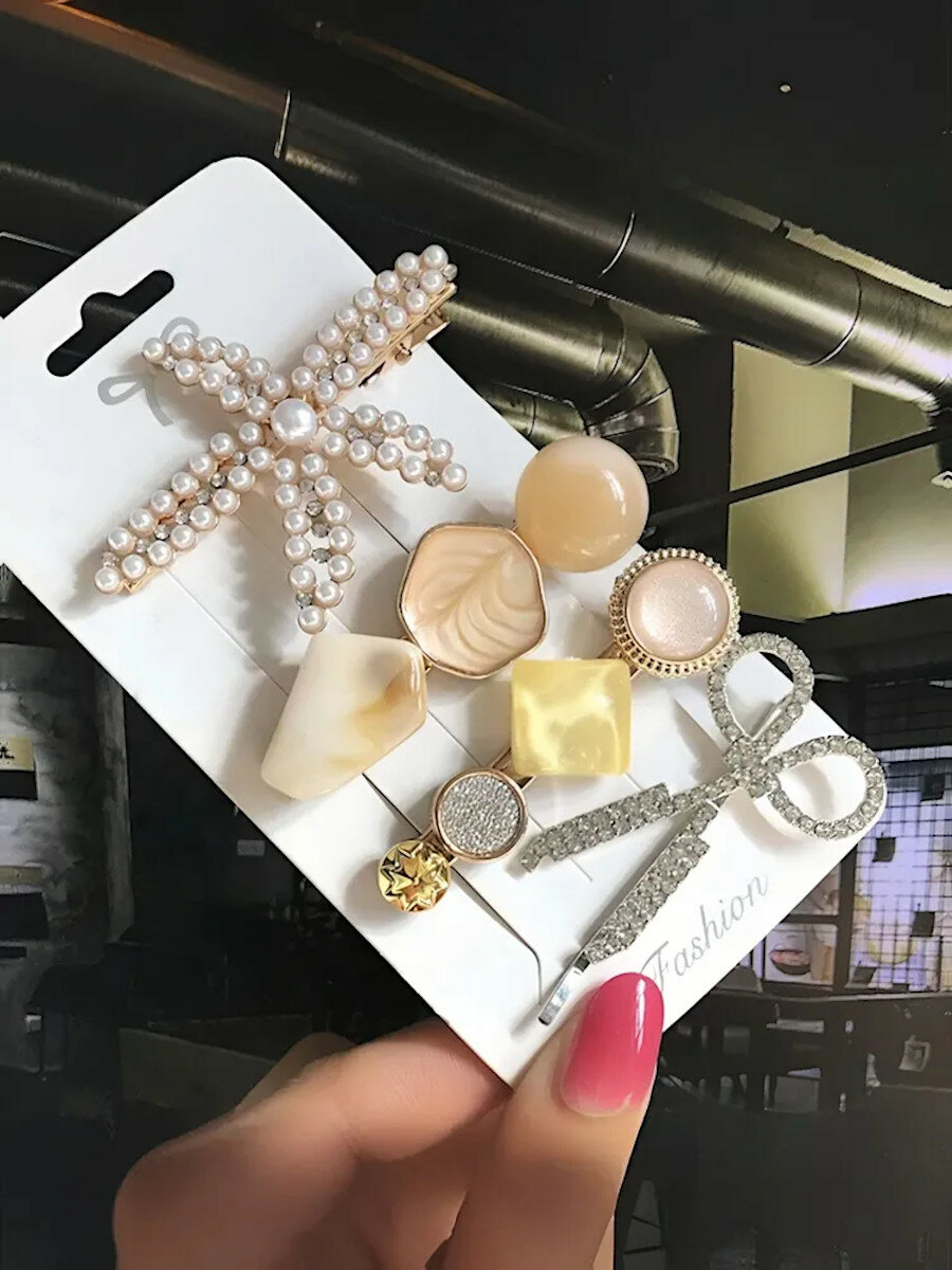 Набор жемчужно-перламутровых акриловых заколок (4 шт.)