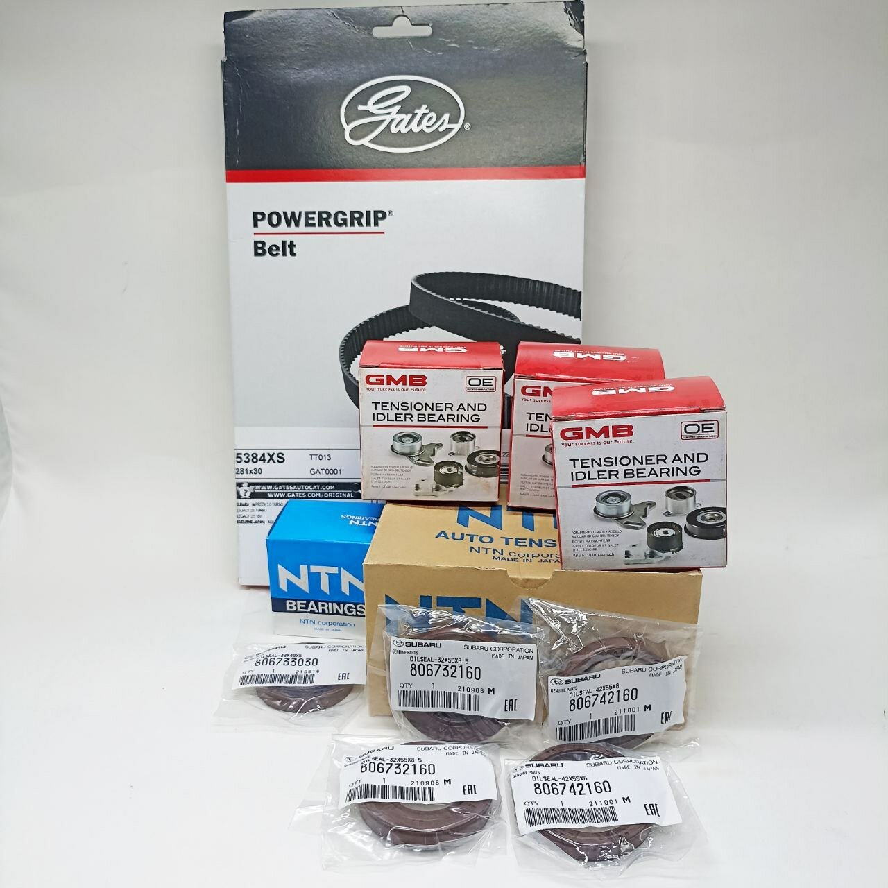 Комплект ремня ГРМ на 4-х распредвальный мотор GATES 2 (NTN, SUBARU, GMB)