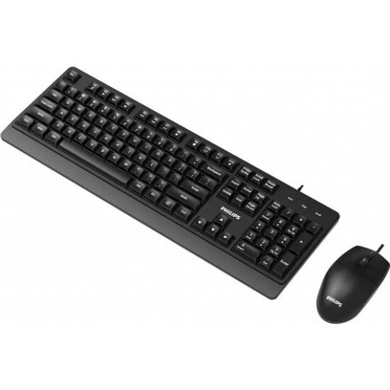 Комплект: клавиатура+мышь Philips SPT6324 проводные черный (SPT6247B/60)