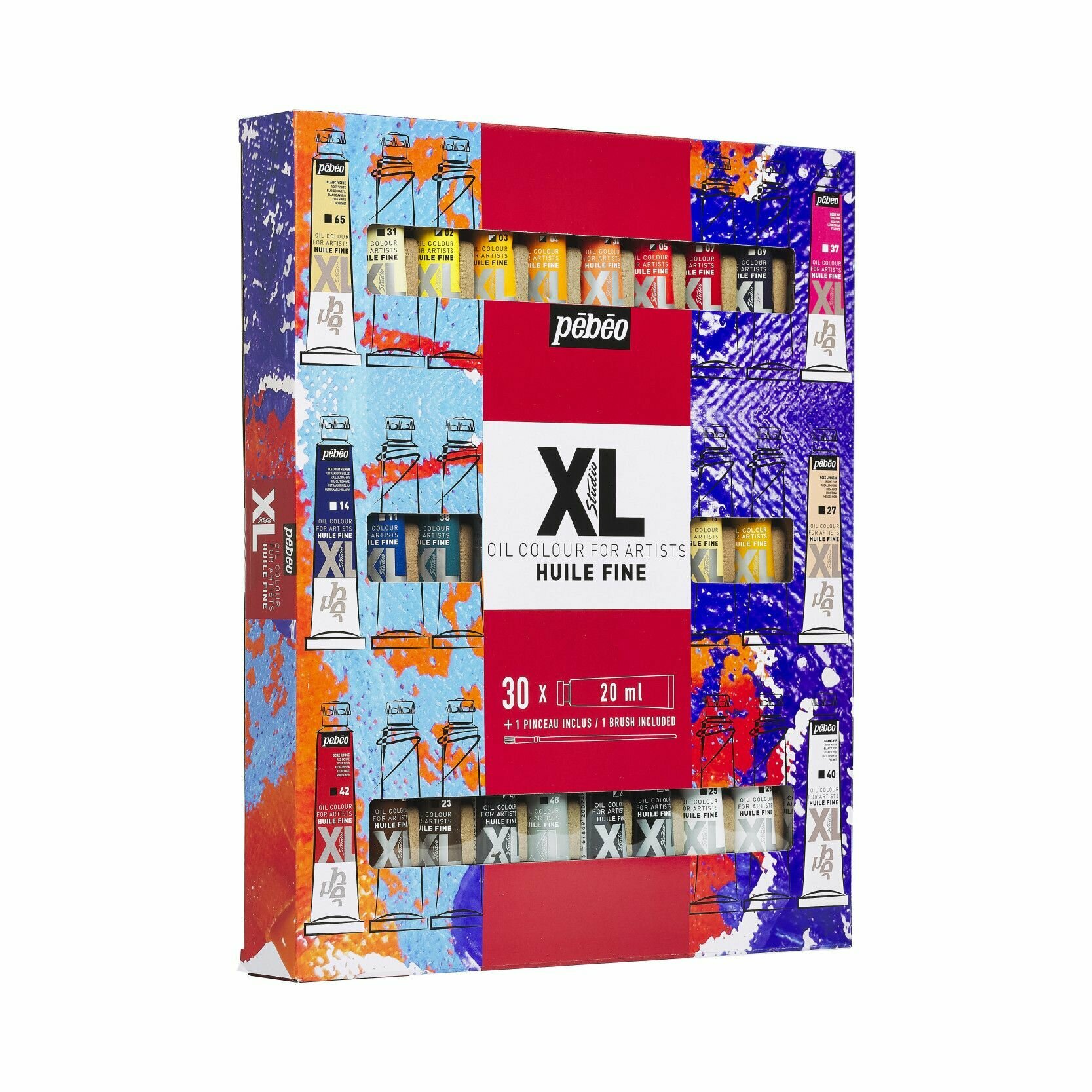 PEBEO XL краски масляные художественные, тонкотертые, набор 30 цветов по 20 мл с кистью, 920236