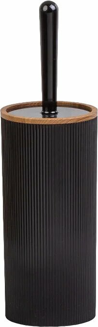 Ершик для унитаза Fixsen Black Boom FX-411-5 напольный, черный, закрытый, с подставкой