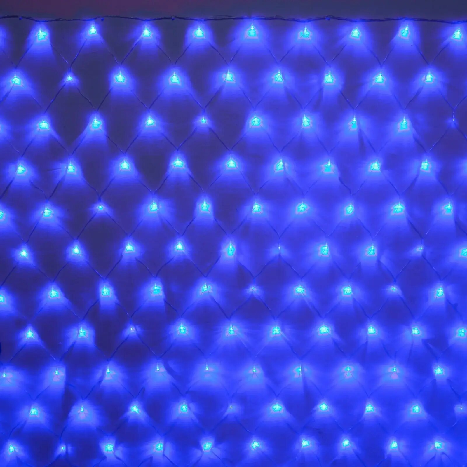 Гирлянда для улицы сетка «Мерцание» ш2,0* в1,5 м 192 ламп LED, прозр. пров,1 реж, IP-54, Синий (возможность соединения)