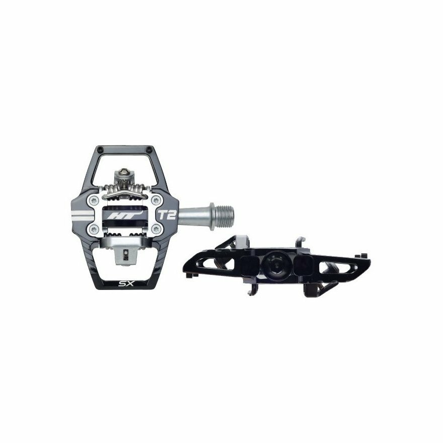 Педали HT T2SX Black BMX Racing контактные с шипами (T2SXXX2Y02G1X1)