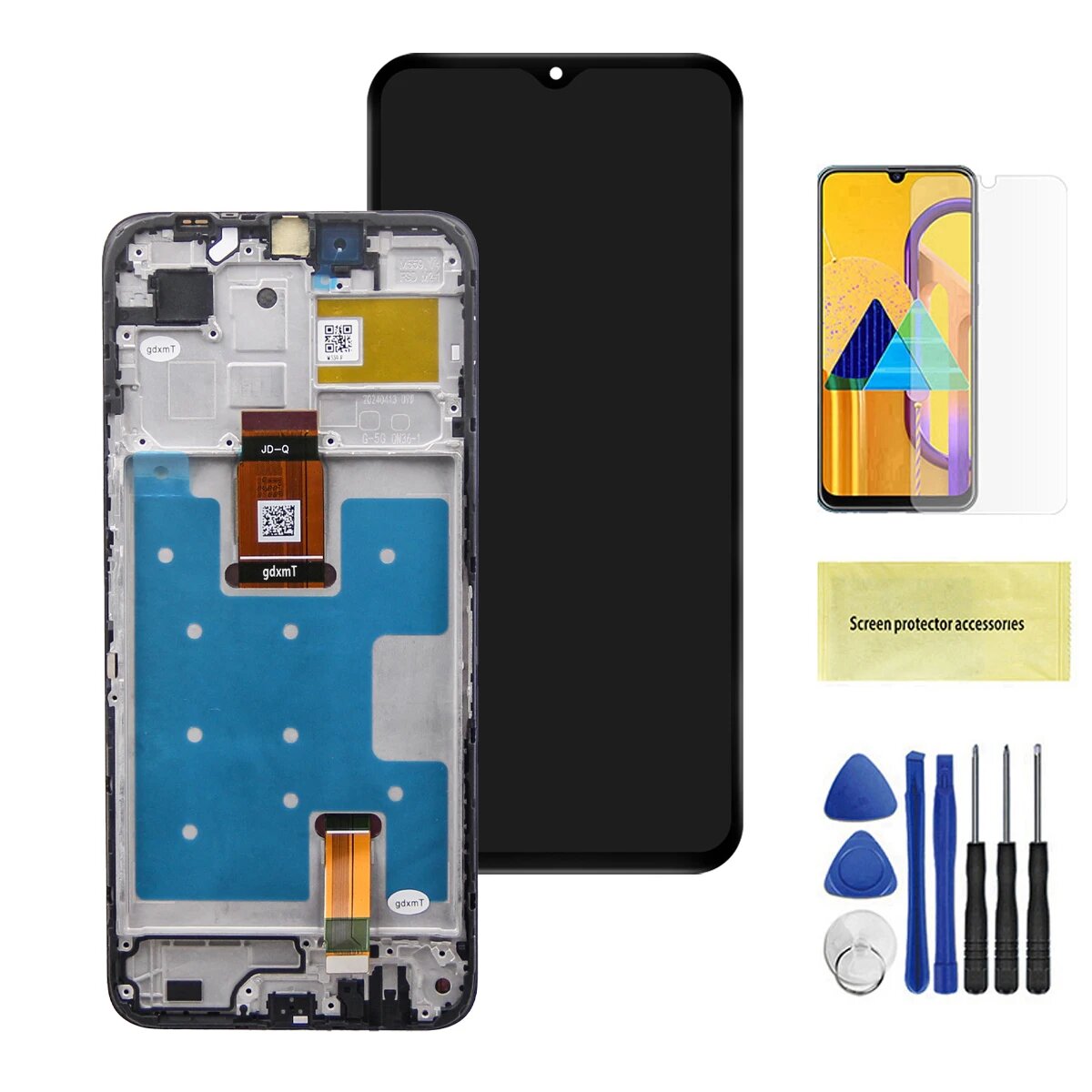 Для Honor X6b 6,56-дюймовый ЖК-экран с сенсорной панелью, замена дигитайзера для моделей JDY-LX1 JDY-LX2 с рамкой Black With Frame