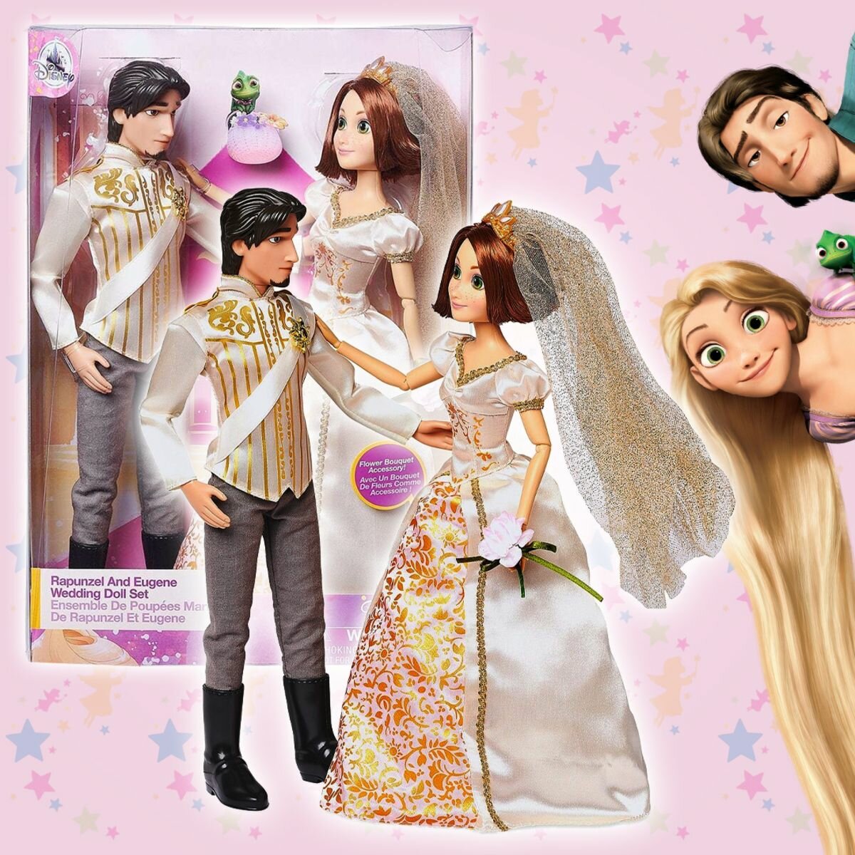 Куклы Рапунцель и Флин Райдер, шарнирные, 30 см, набор Disney store -CA