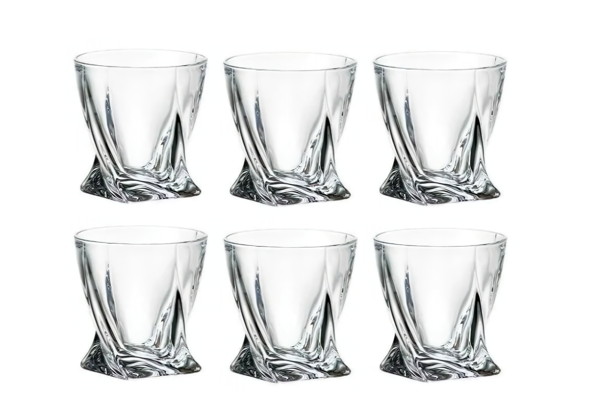 Стаканы Crystalite Bohemia Квадро, для виски, 340мл, без декора, 6 шт