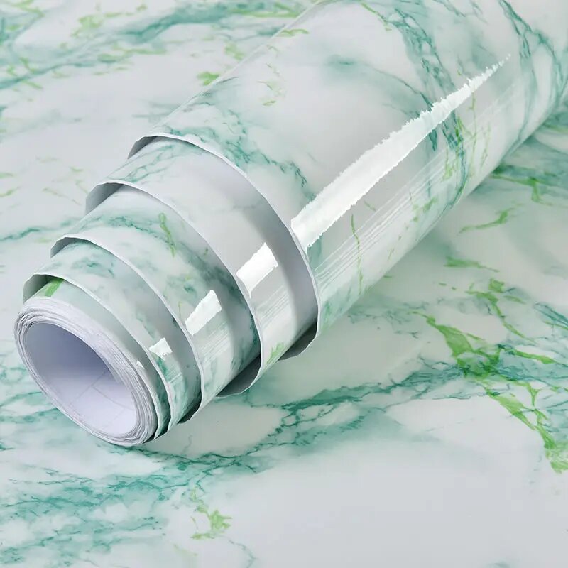 Виниловые обои Modern Kitchen Contact Paper Marble Light Green, 5mx80cm