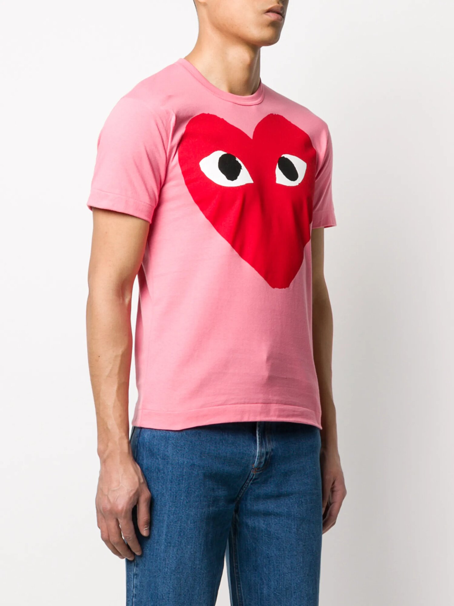 Футболка Comme des Garcons PLAY, размер 2XL, розовый — фото 1