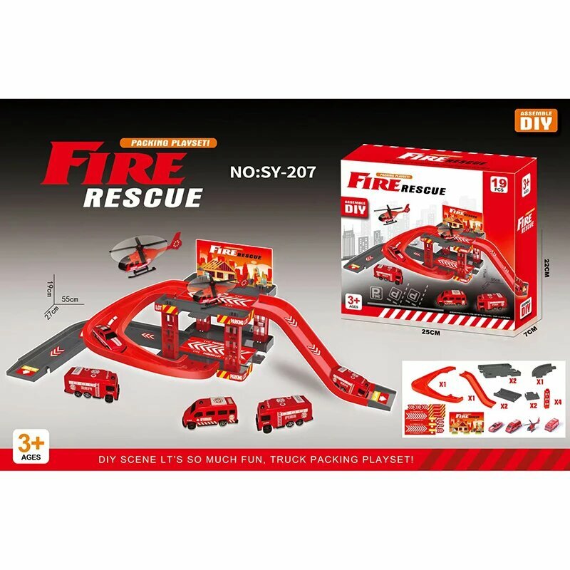 Инерционный трек-конструктор Brozebra 1:64 Красный, BZS00673 A