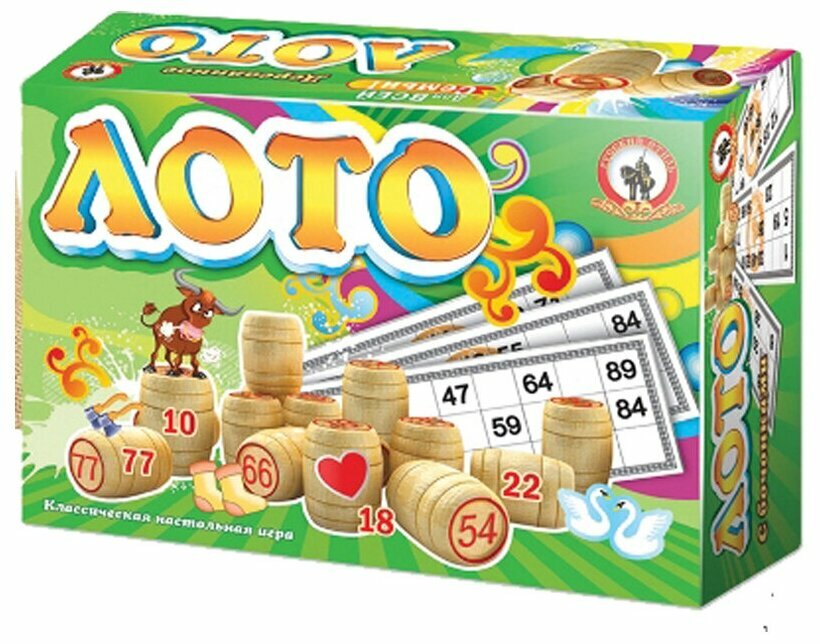 Русский стиль Игра настольная Лото, Русский стиль классическое, дерево, картонная коробка