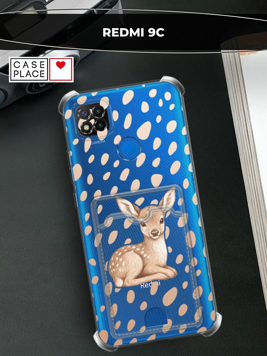Чехол на Xiaomi Redmi 9C (Сяоми Редми 9C) с картой и принтом Милый Бэмби 2