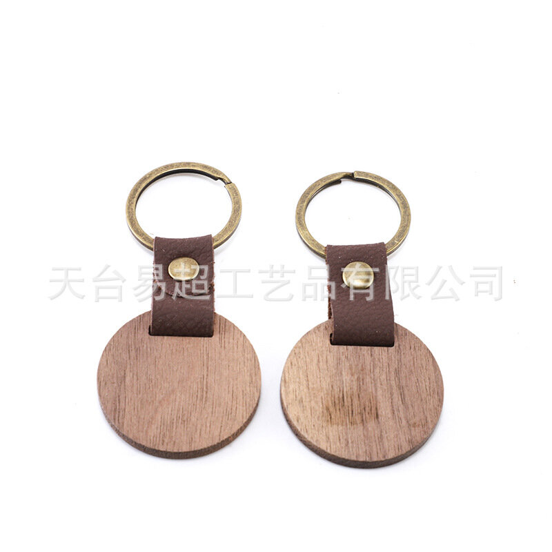 Заводская распродажа, кросс-бордер, популярный на Amazon брелок из орехового дерева, лазерная гравировка, буковый кулон, DIY деревянные срезы