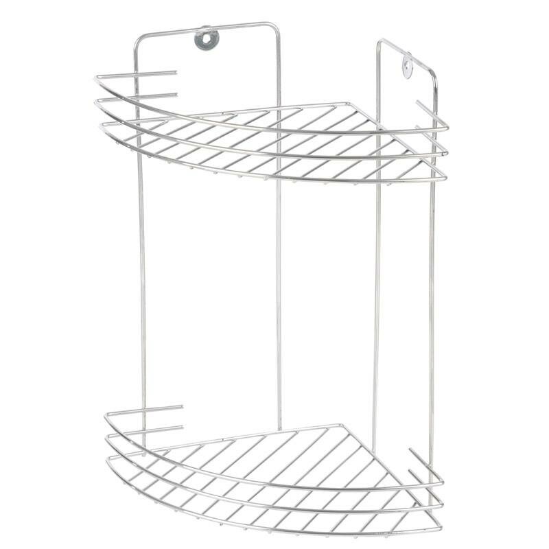 Полка угловая 2-ЯРУСНАЯ VENTO 19*19*30 хром рыжий КОТ