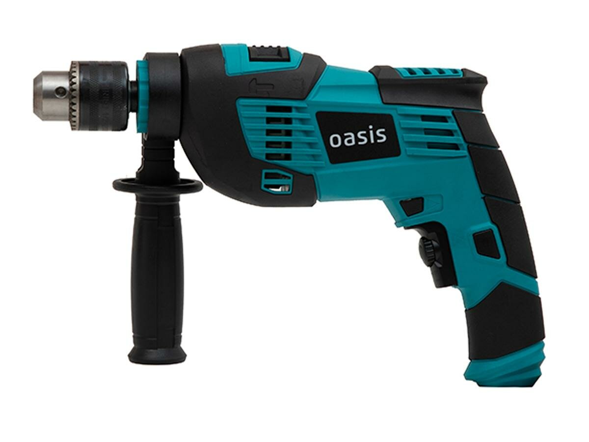 Дрель ударная 1000ВТ 0-3300 об. МИН.0-43200 УД/МИН реверс РЕГ. Об. Патрон 13ММ ВЕС 2.3КГ OASIS