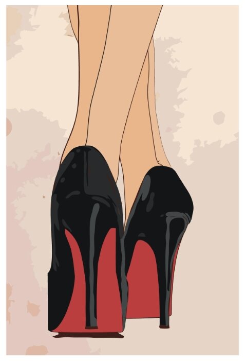 Черные туфельки Раскраска картина по номерам на холсте