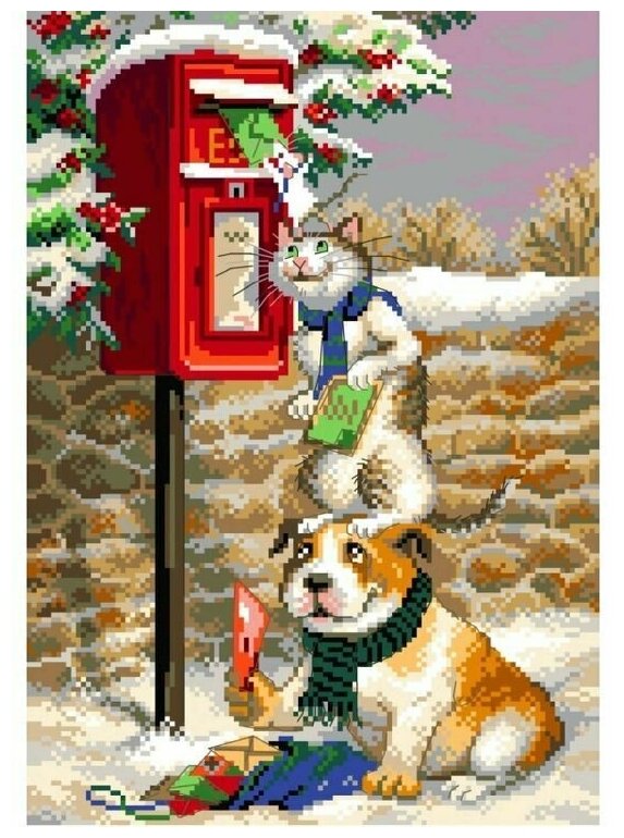 Рисунок на канве Матренин Посад "Почтальоны", 28x37 см