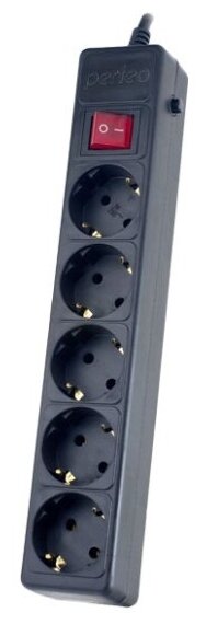 Сетевой фильтр Perfeo "POWER+", 1,8м, 5 розеток, черный (PF-PP-5/1,8-B)