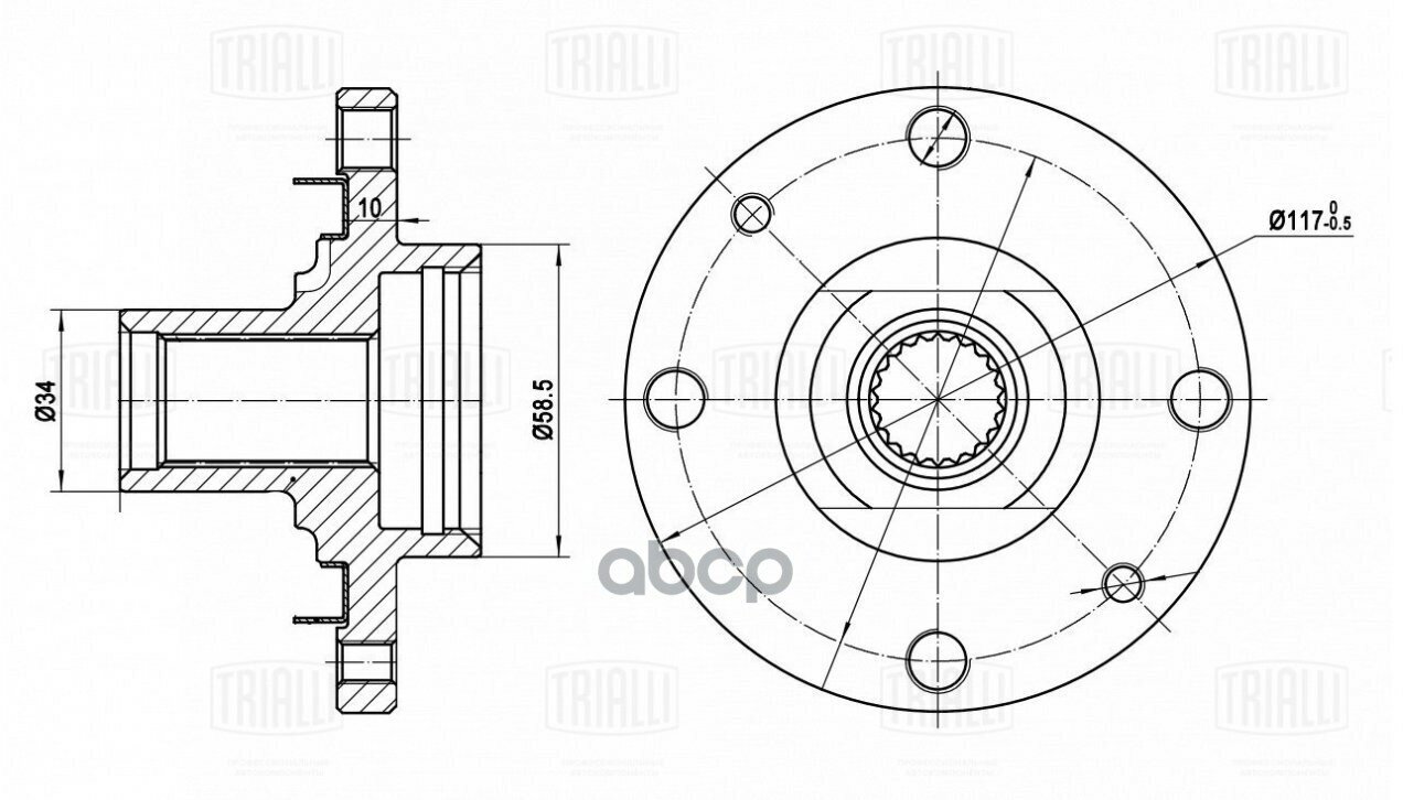 Ступица для а/м Лада 2108 (перед.) | перед | Trialli арт. MR0108